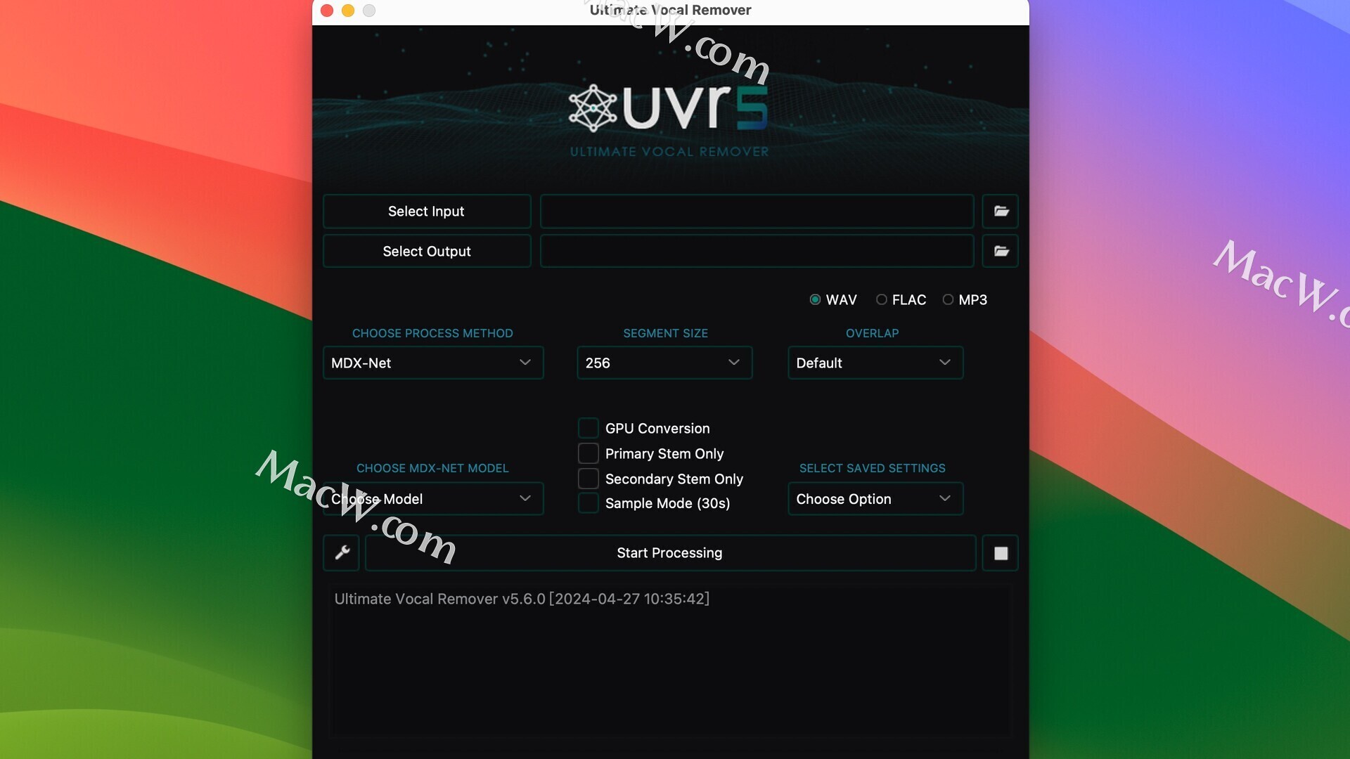 UVR5终极人声去除器Mac破解版 ULTIMATE VOCAL REMOVER V5下载安装--极客时间