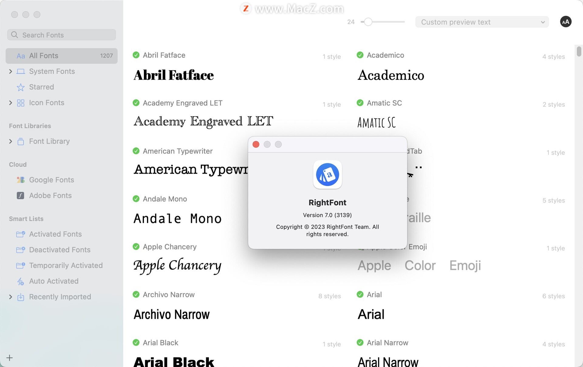 RightFont for Mac(mac字体管理工具)--极客时间